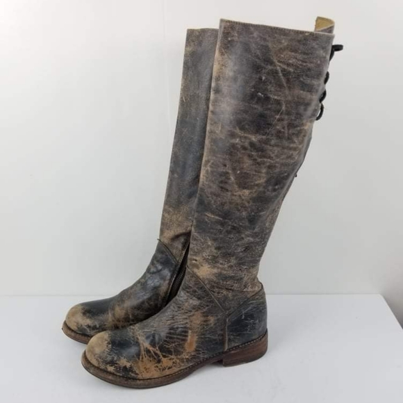 Bed Stu | Shoes | Bed Stu Manchester Distressed Leather Boot Lace Up ...